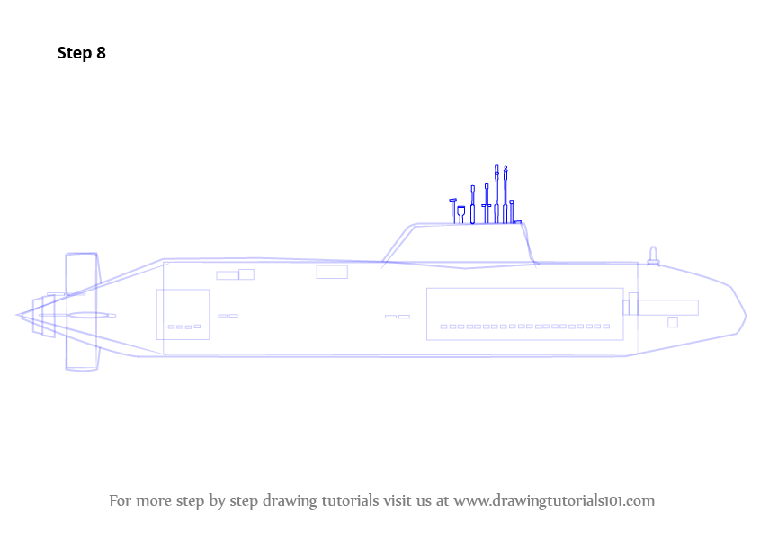 How to Draw a Submarine (Military) Step by Step | DrawingTutorials101.com