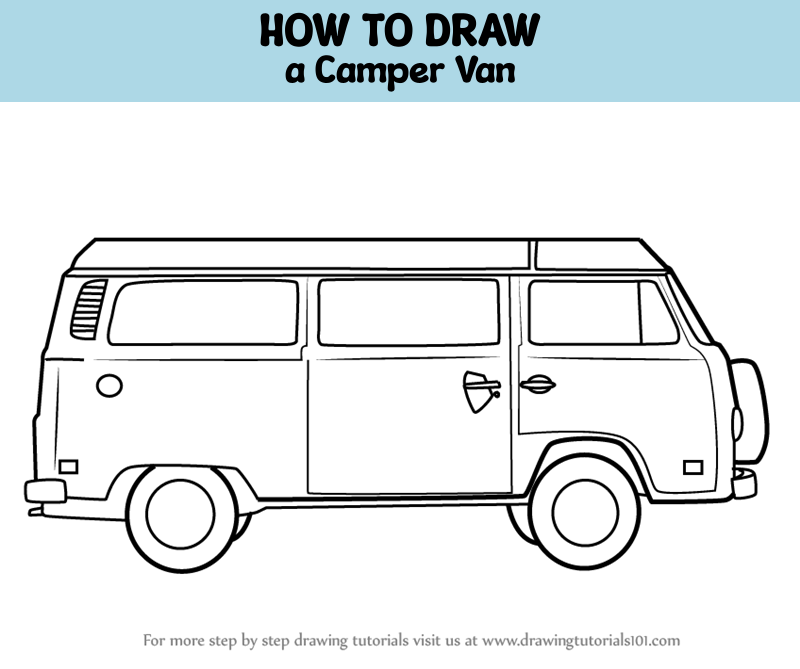 Step By Step How To Draw A Camper Van