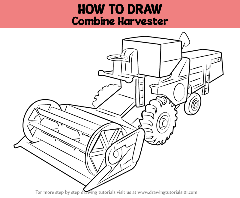 How to Draw Combine Harvester (Other) Step by Step ...