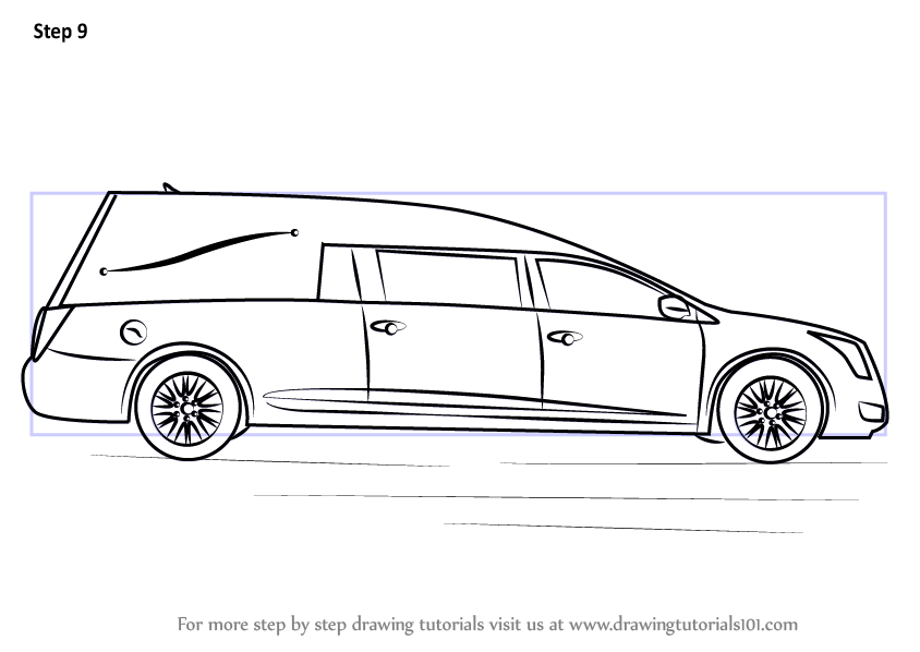 How to Draw a Funeral Hearse (Other) Step by Step | DrawingTutorials101.com