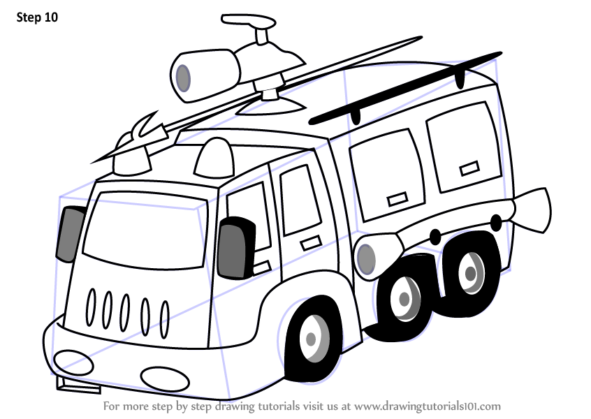 How to Draw a Fire Fighter Truck (Trucks) Step by Step ...