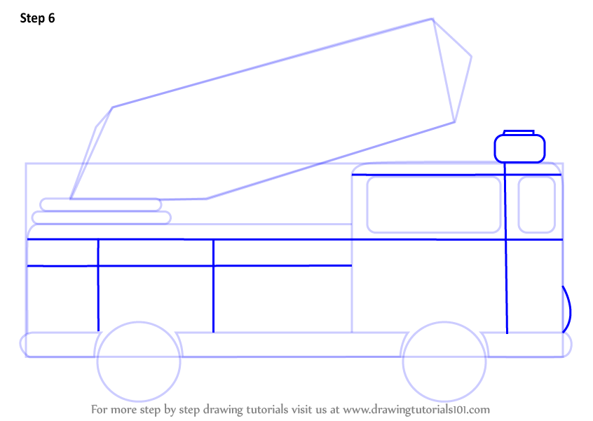 How to Draw Firetruck for Kids (Trucks) Step by Step ...