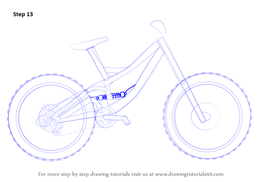 How to Draw a Bicycle (Two Wheelers) Step by Step | DrawingTutorials101.com