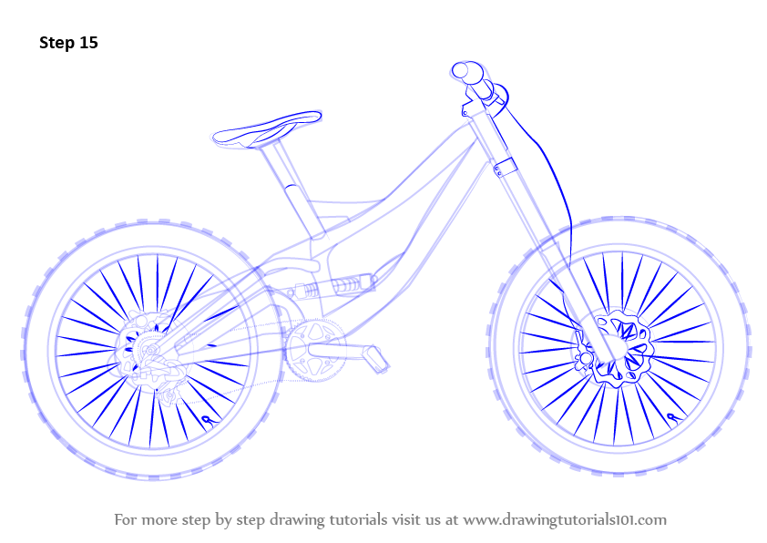 How to Draw a Bicycle (Two Wheelers) Step by Step | DrawingTutorials101.com