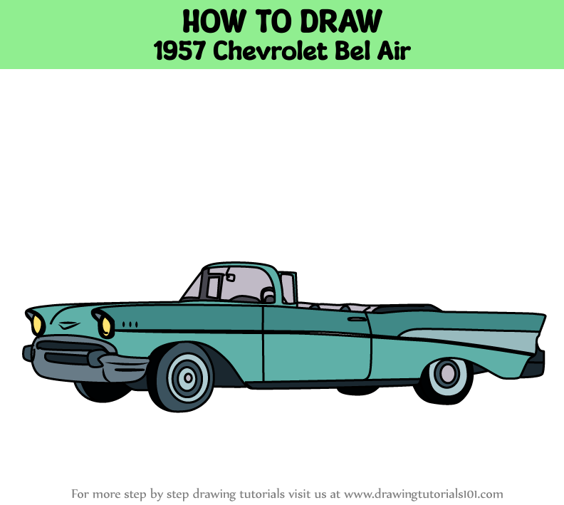How to Draw 1957 Chevrolet Bel Air (Vintage) Step by Step ...