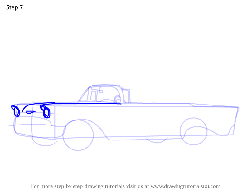 How to Draw 1957 Chevrolet Bel Air (Vintage) Step by Step ...