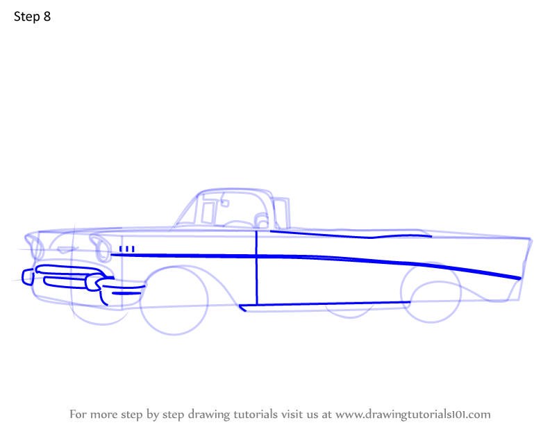 How to Draw 1957 Chevrolet Bel Air (Vintage) Step by Step ...