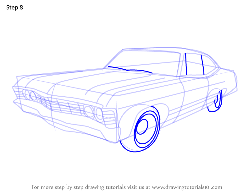 How to Draw 1967 Chevrolet Impala (Vintage) Step by Step ...