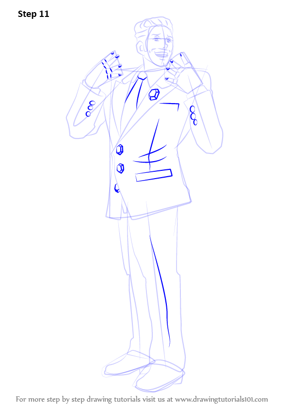 How to Draw Redd White from Ace Attorney (Ace Attorney) Step by Step ...