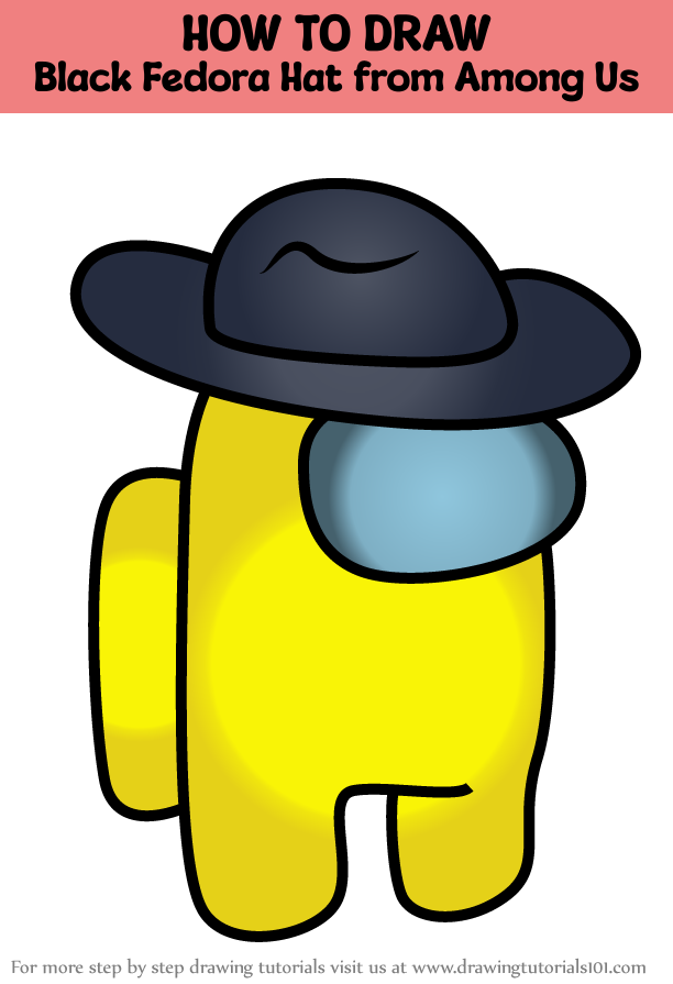 How to Draw Black Fedora Hat from Among Us (Among Us) Step by Step ...