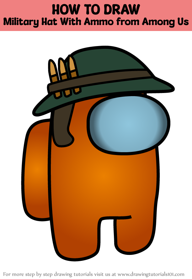 How to Draw Military Hat With Ammo from Among Us (Among Us) Step by ...