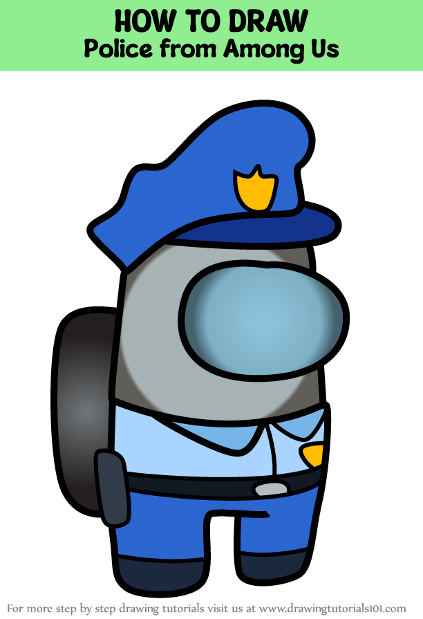 Among Us Police Coloring Pages