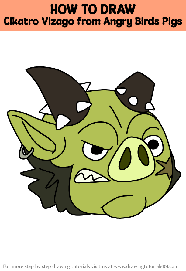 How to Draw Cikatro Vizago from Angry Birds Pigs (Angry Birds Pigs ...