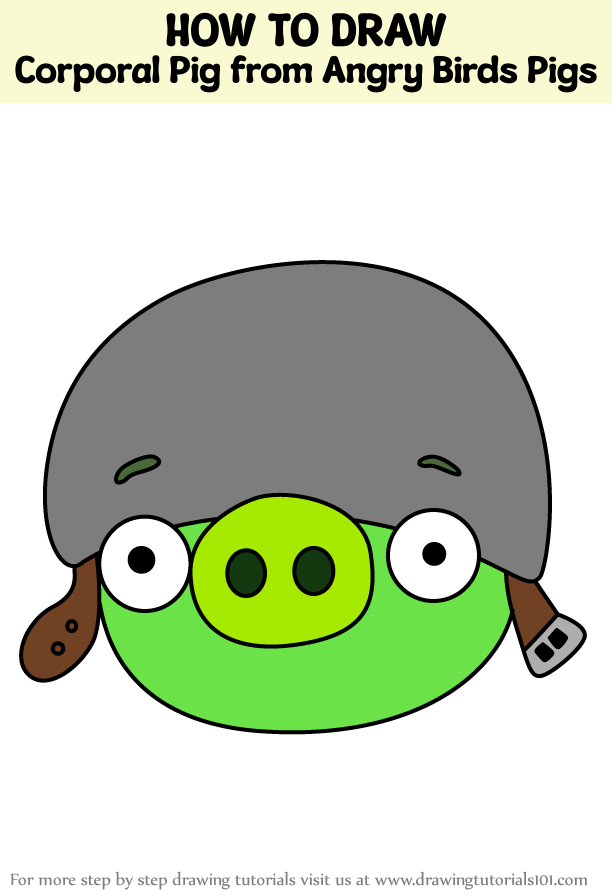 How to Draw Corporal Pig from Angry Birds Pigs (Angry Birds Pigs) Step ...