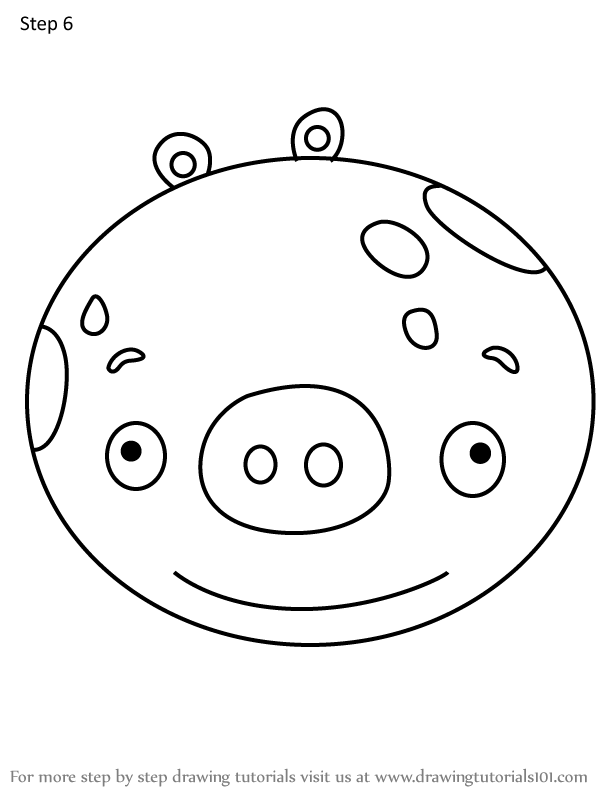 How to Draw Fat Pig from Angry Birds Pigs (Angry Birds Pigs) Step by ...