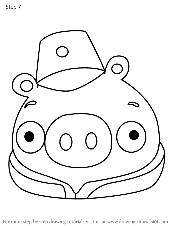 How to Draw Imperial Officer Pig from Angry Birds Pigs (Angry Birds ...
