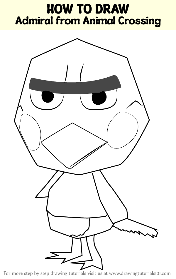 How to Draw Admiral from Animal Crossing (Animal Crossing) Step by Step ...