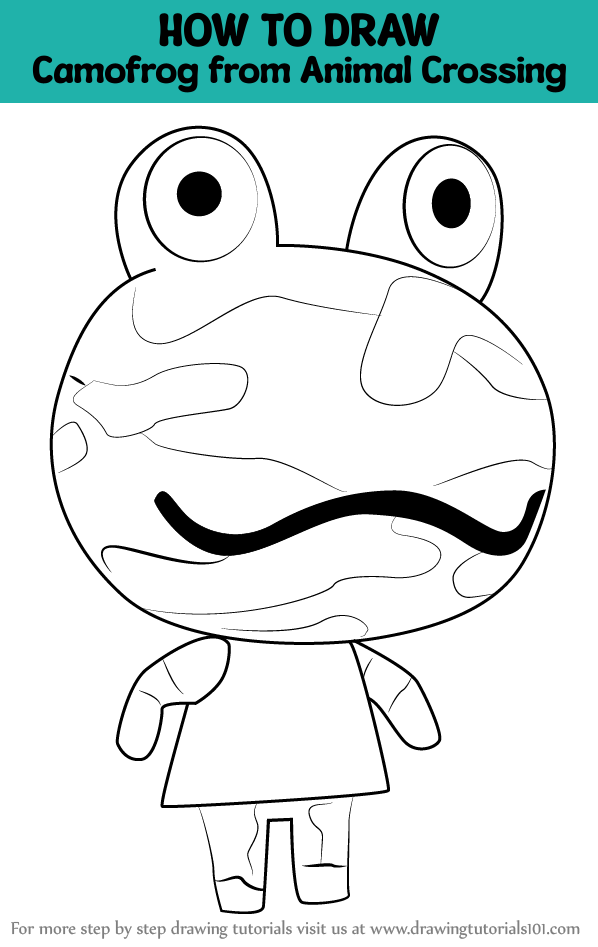 How to Draw Camofrog from Animal Crossing (Animal Crossing) Step by ...