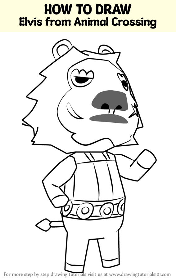 How to Draw Elvis from Animal Crossing (Animal Crossing) Step by Step ...