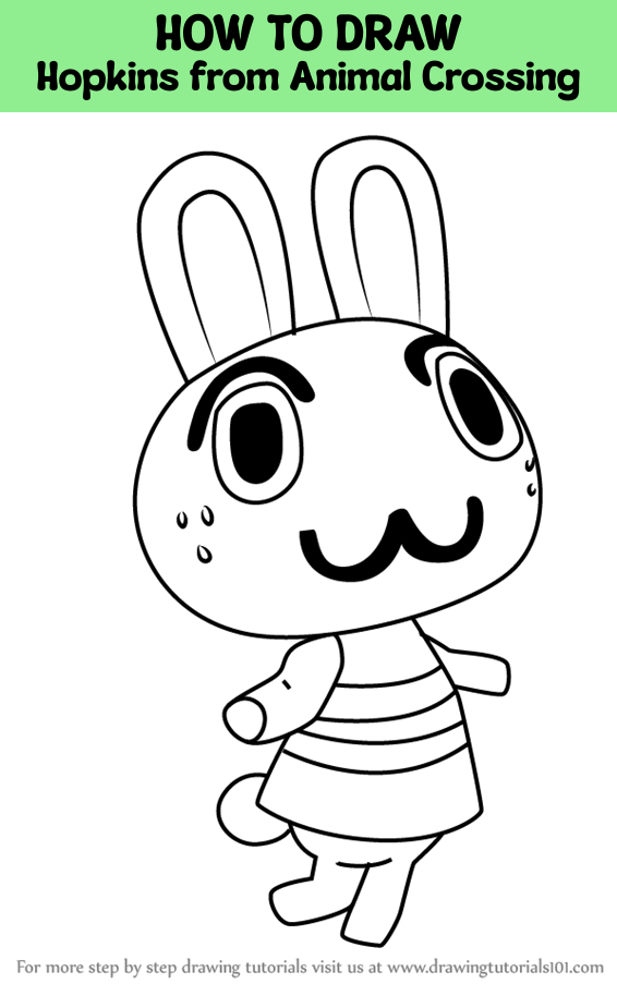How to Draw Hopkins from Animal Crossing (Animal Crossing) Step by Step ...