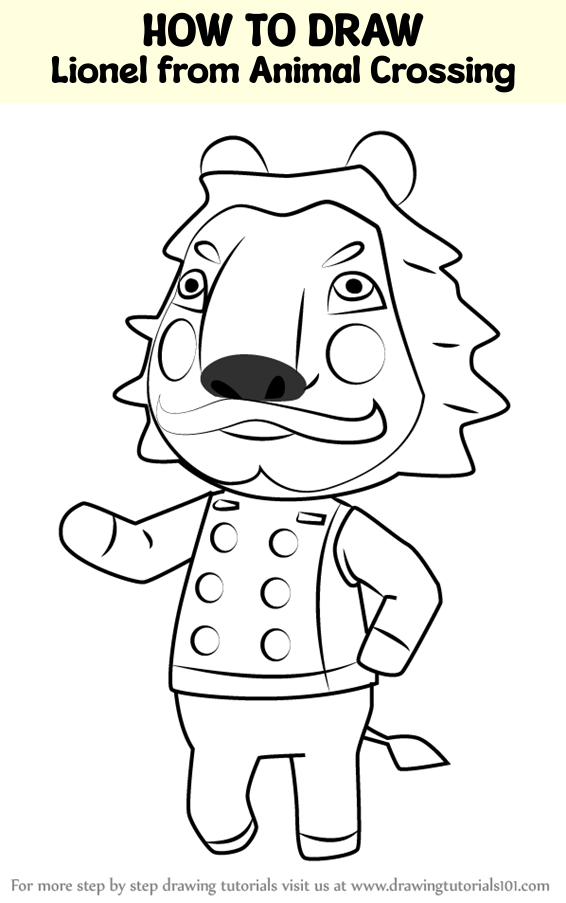 How to Draw Lionel from Animal Crossing (Animal Crossing) Step by Step ...