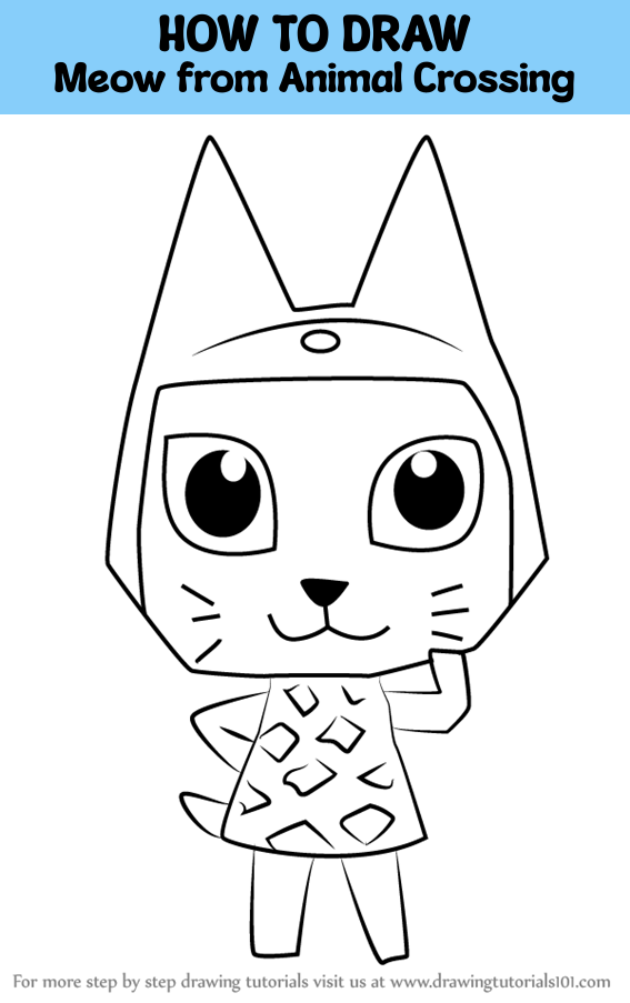 How to Draw Meow from Animal Crossing (Animal Crossing) Step by Step ...