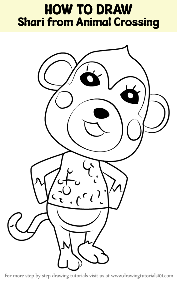 How to Draw Shari from Animal Crossing (Animal Crossing) Step by Step ...