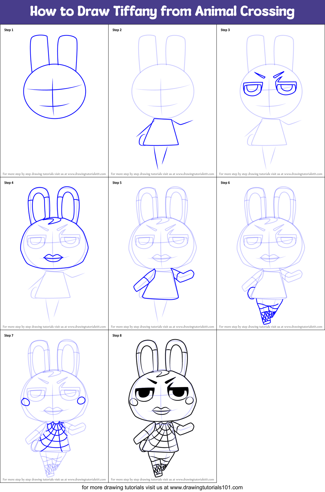 How to Draw Tiffany from Animal Crossing (Animal Crossing) Step by Step ...