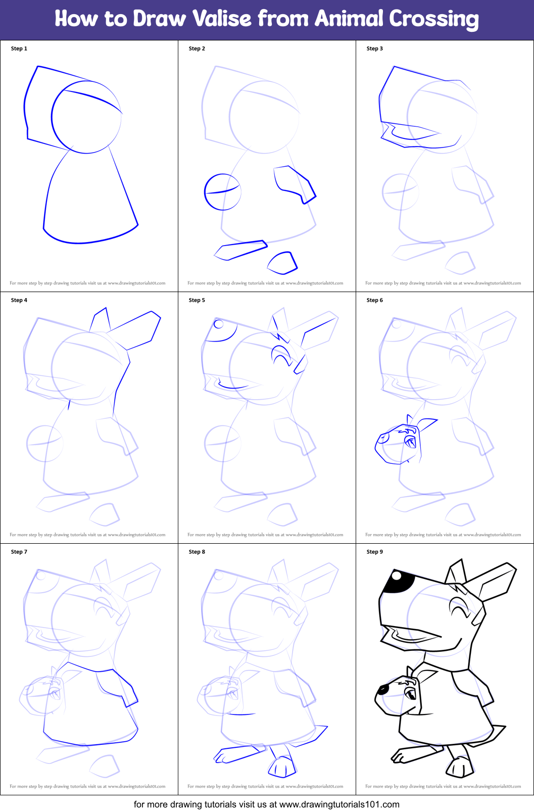 How to Draw Valise from Animal Crossing (Animal Crossing) Step by Step ...