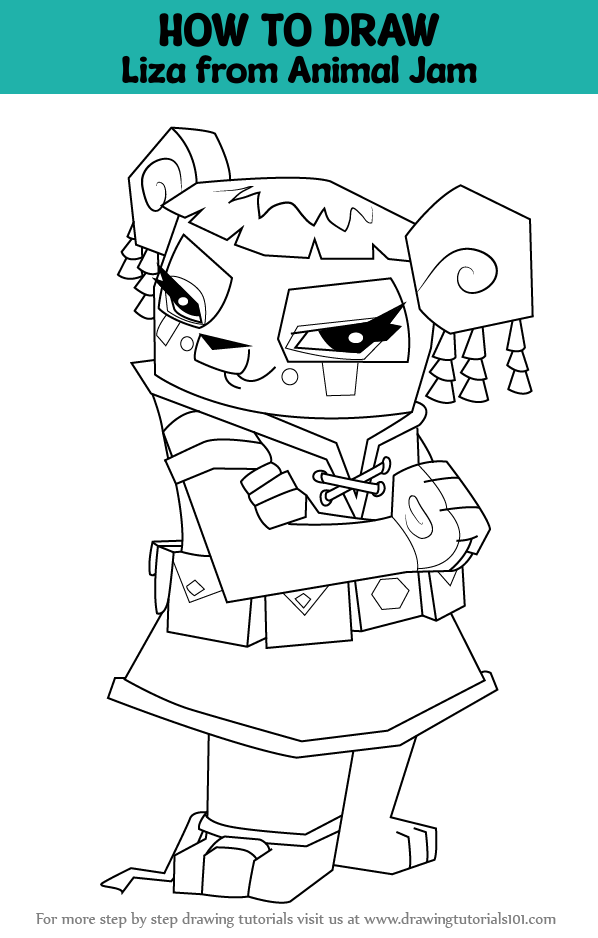 How to Draw Liza from Animal Jam (Animal Jam) Step by Step ...