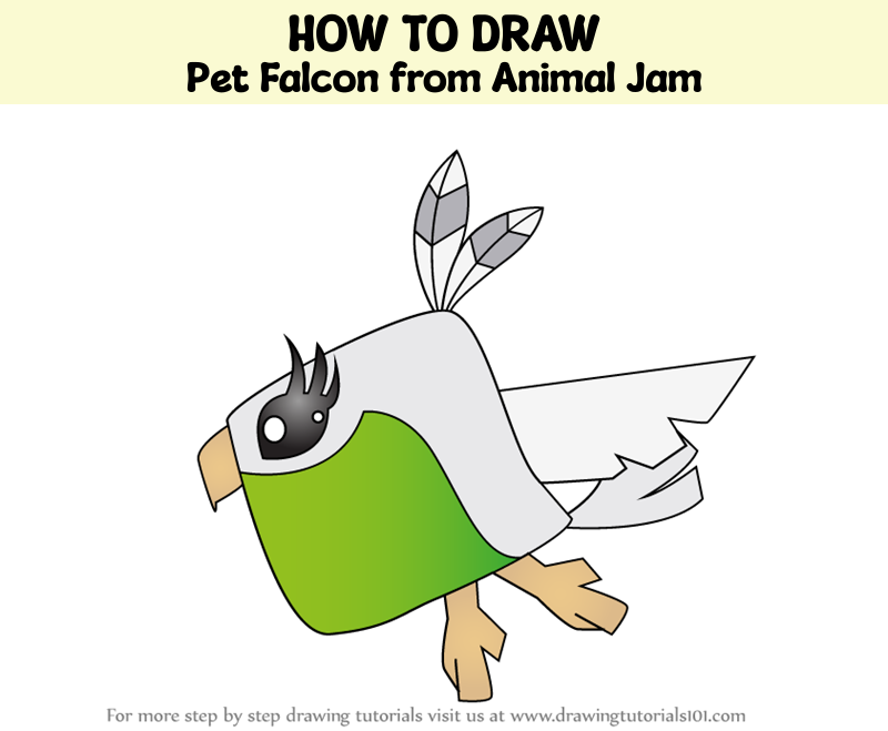 How to Draw Pet Falcon from Animal Jam (Animal Jam) Step by Step ...