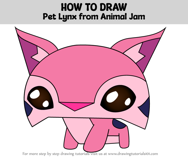 How to Draw Pet Lynx from Animal Jam (Animal Jam) Step by Step ...