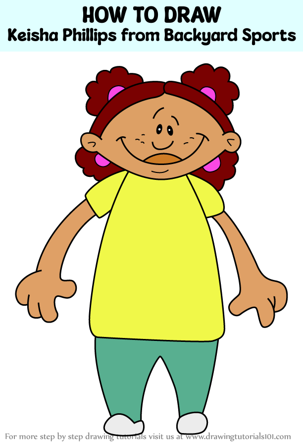 How to Draw Keisha Phillips from Backyard Sports (Backyard Sports) Step ...