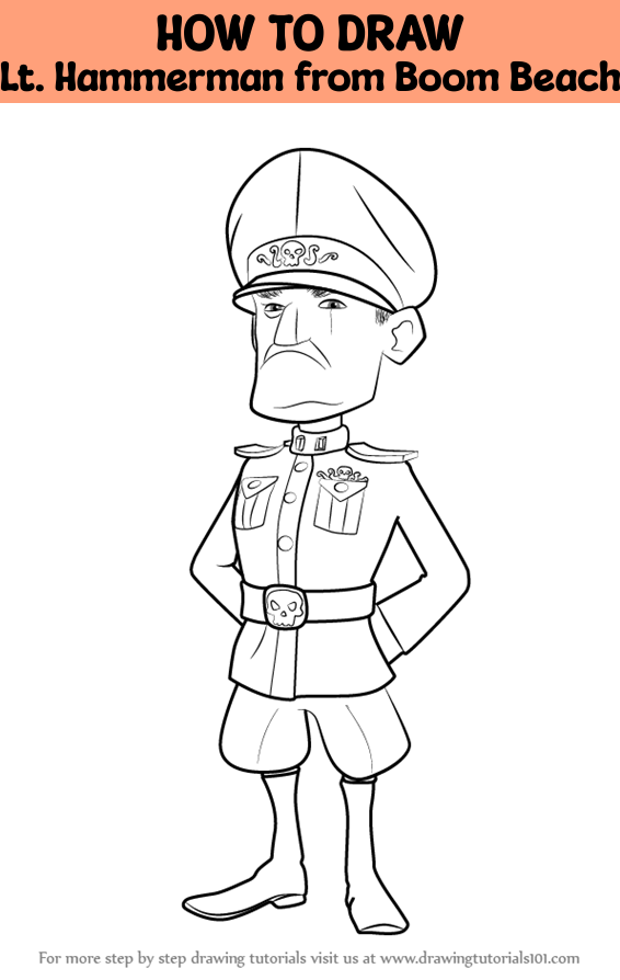 How to Draw Lt. Hammerman from Boom Beach (Boom Beach) Step by Step ...