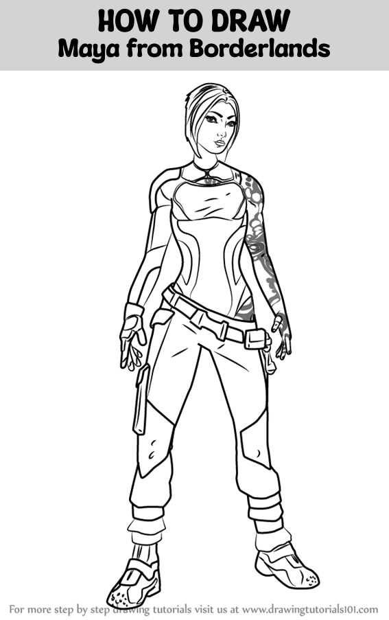 How to Draw Maya from Borderlands (Borderlands) Step by Step ...