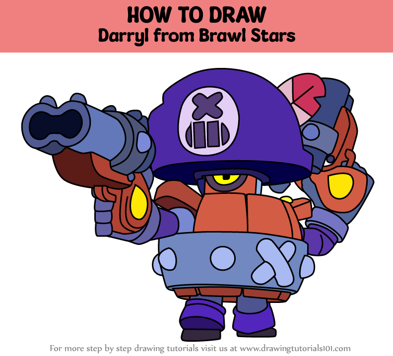 How to Draw Darryl from Brawl Stars (Brawl Stars) Step by Step ...