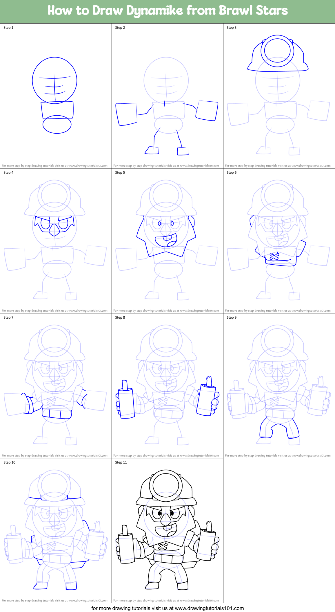 How to Draw Dynamike from Brawl Stars (Brawl Stars) Step by Step ...