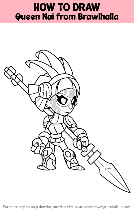 How to Draw Queen Nai from Brawlhalla (Brawlhalla) Step by Step ...