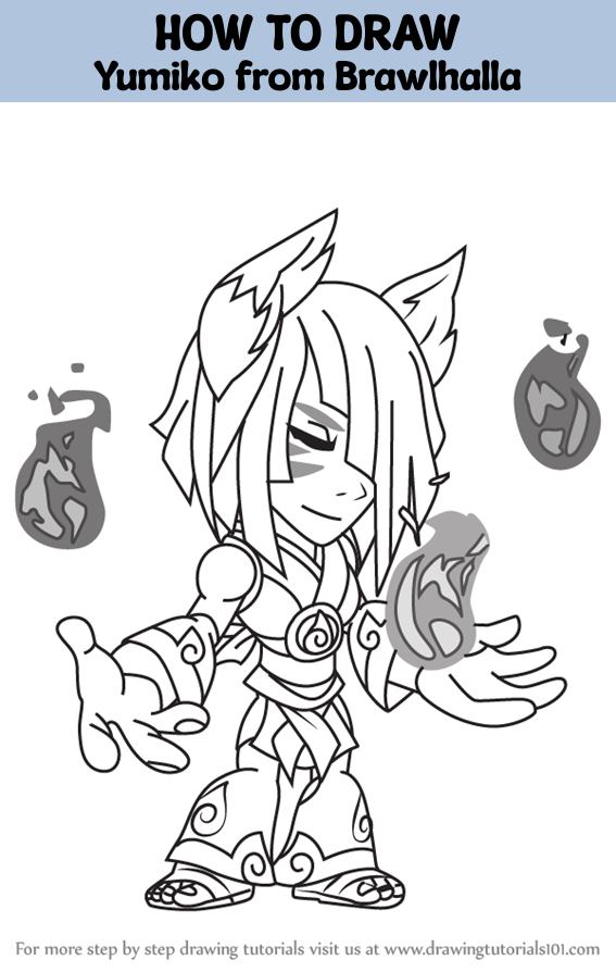How to Draw Yumiko from Brawlhalla (Brawlhalla) Step by Step ...