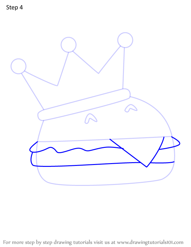 How to Draw King Burger from Burger Brawl (Burger Brawl) Step by Step ...