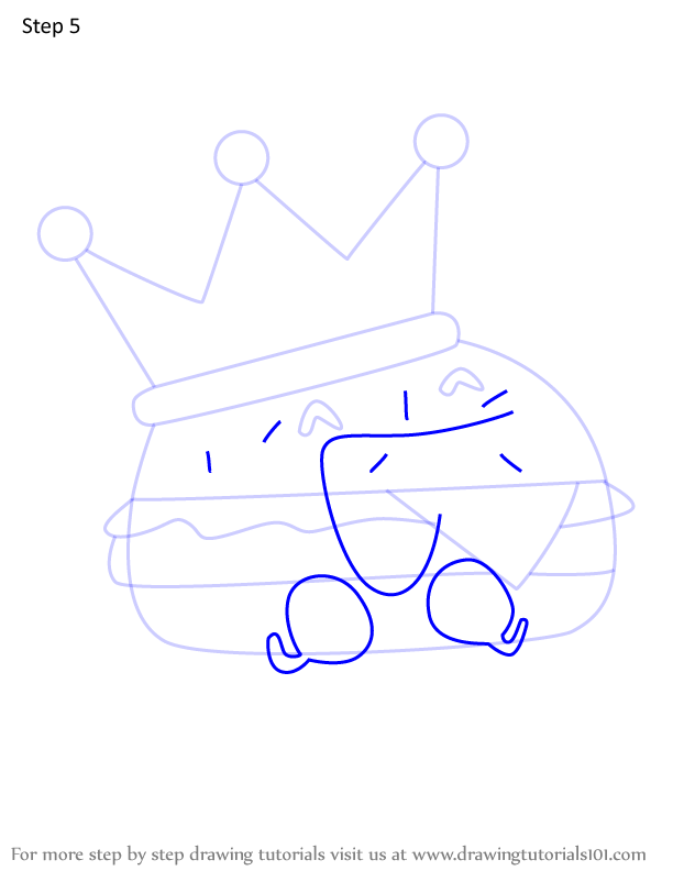 How to Draw King Burger from Burger Brawl (Burger Brawl) Step by Step ...