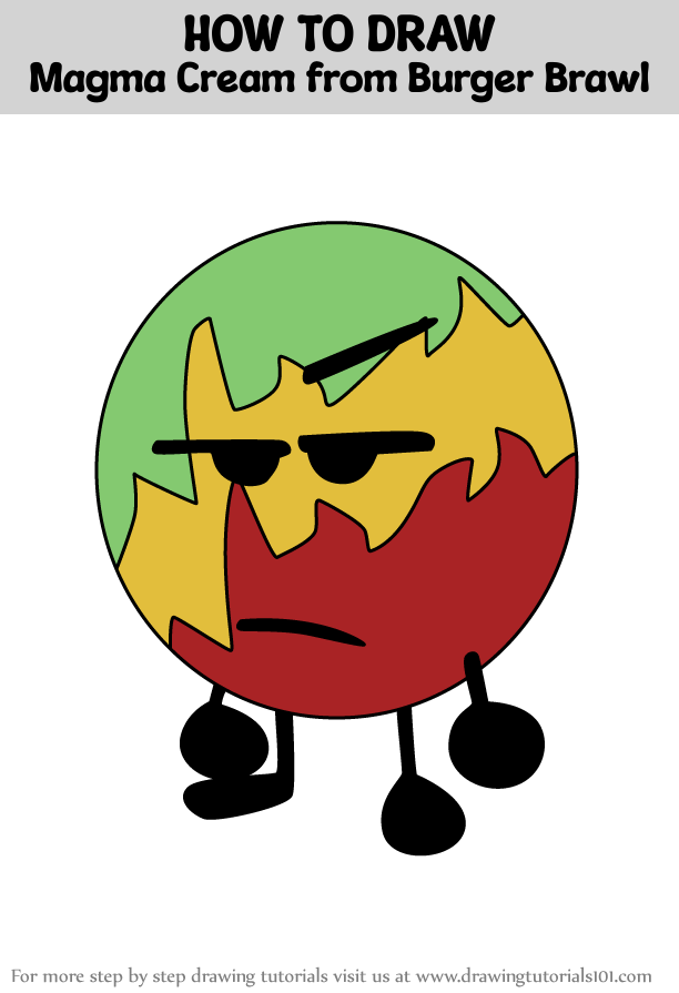 How to Draw Magma Cream from Burger Brawl (Burger Brawl) Step by Step ...