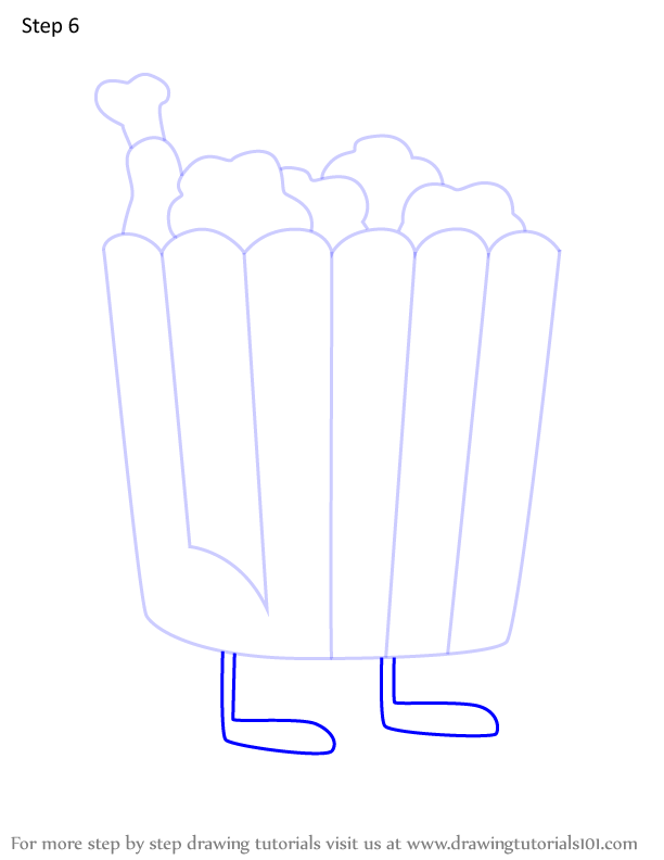 How to Draw Popcorn Chicken from Burger Brawl (Burger Brawl) Step by ...
