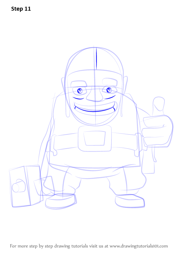 How to Draw Builder from Clash of the Clans (Clash of the Clans) Step ...