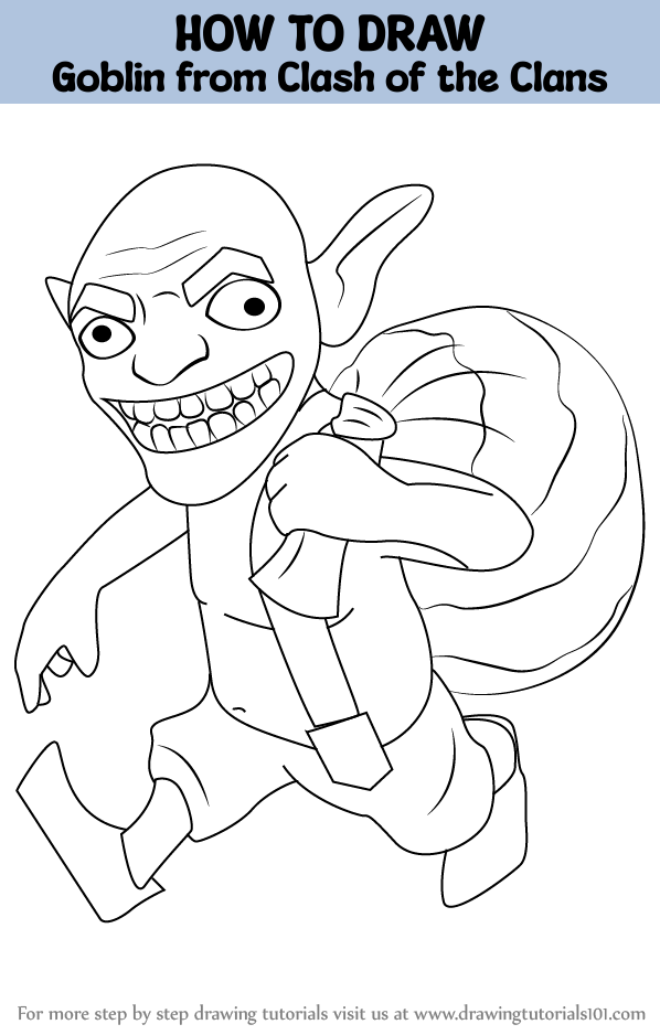 Learn How To Draw Goblin King From Clash Of The Clans Step By Step How