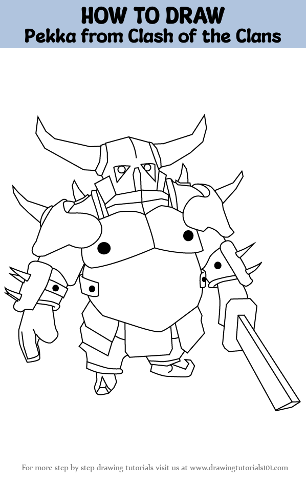 How to Draw Pekka from Clash of the Clans (Clash of the Clans) Step by ...