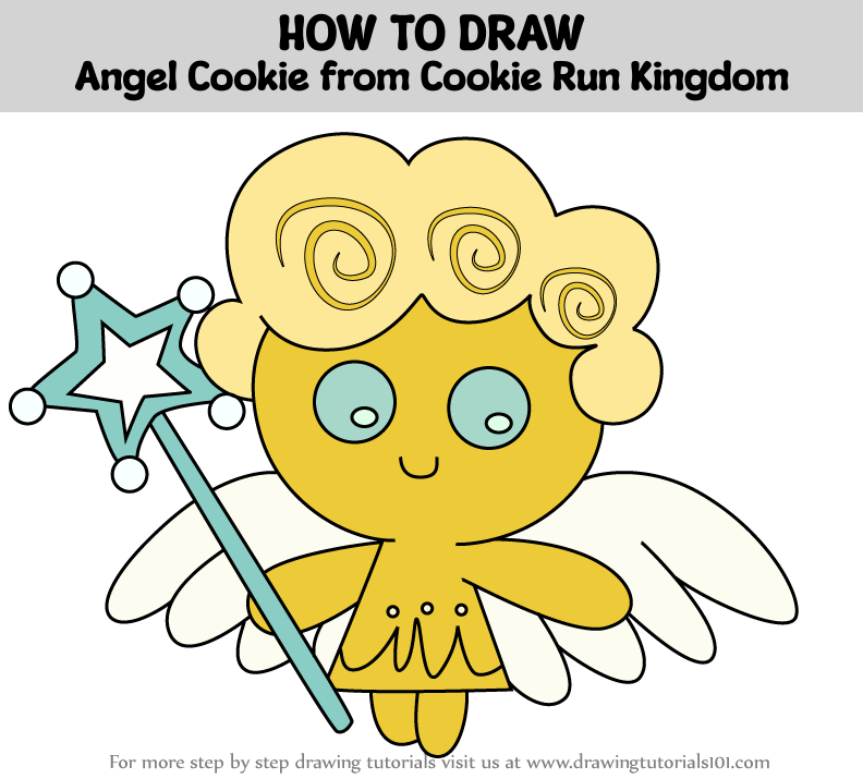 How to Draw Angel Cookie from Cookie Run Kingdom (Cookie Run: Kingdom ...