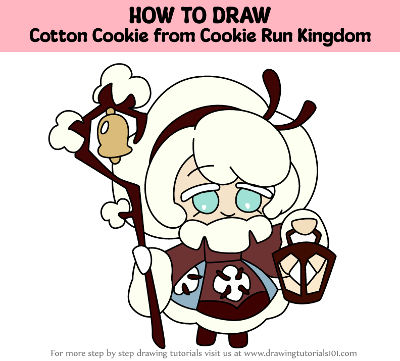 How to Draw Cotton Cookie from Cookie Run Kingdom (Cookie Run: Kingdom ...
