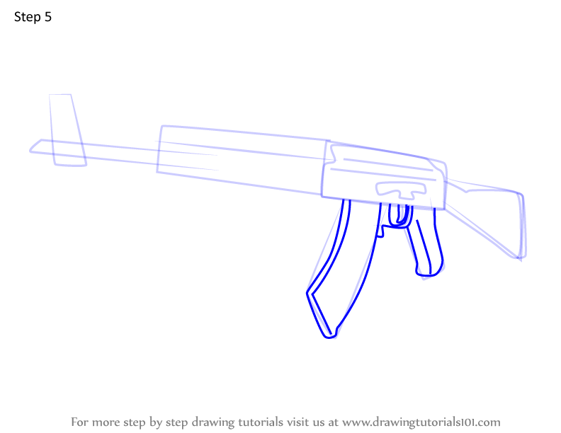 How To Draw A Big Gun Step By Step