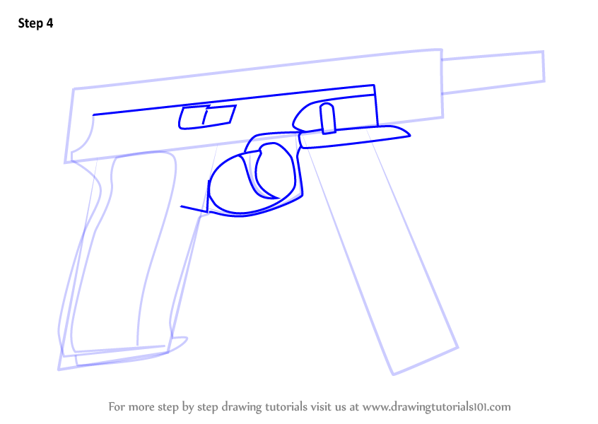 How to Draw CZ75-Auto from Counter Strike (Counter Strike) Step by Step ...